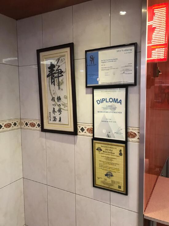 Menu at tai tung, Rotterdam
