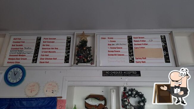 Menu at The Sail-Away Fish Shop restaurant, Gisborne