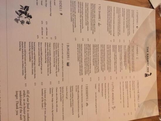 Menu at The Railway Inn Botley pub & bar, Botley