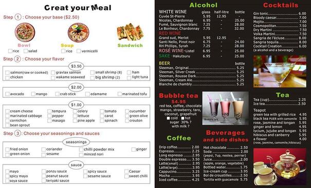Menu at Chef Félix 410 restaurant, Saint-Lambert