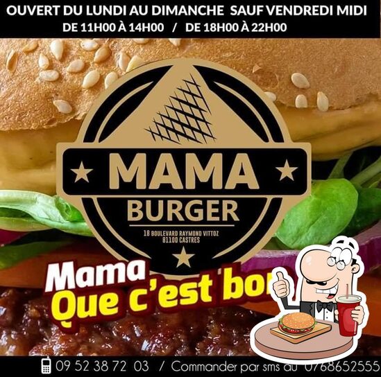 Menu at Mama burger restaurant, Castres