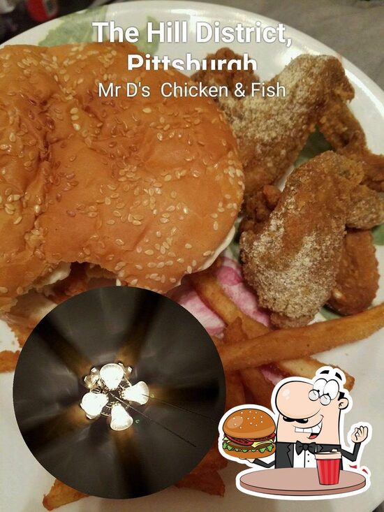 Menu at Mr. D's Fish and Chicken restaurant, Pittsburgh