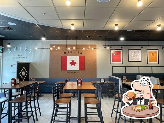Menu at Wayback Burgers restaurant, Castlegar