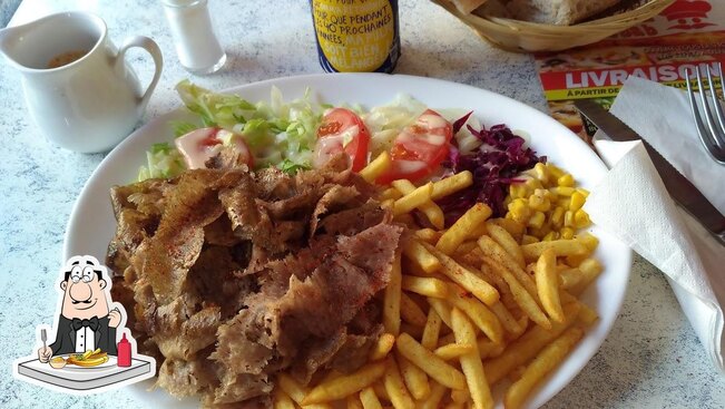 Menu at Golden Kebab pizzeria, Strasbourg