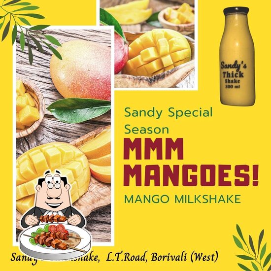 Menu at Sandy's thick shake, Mumbai