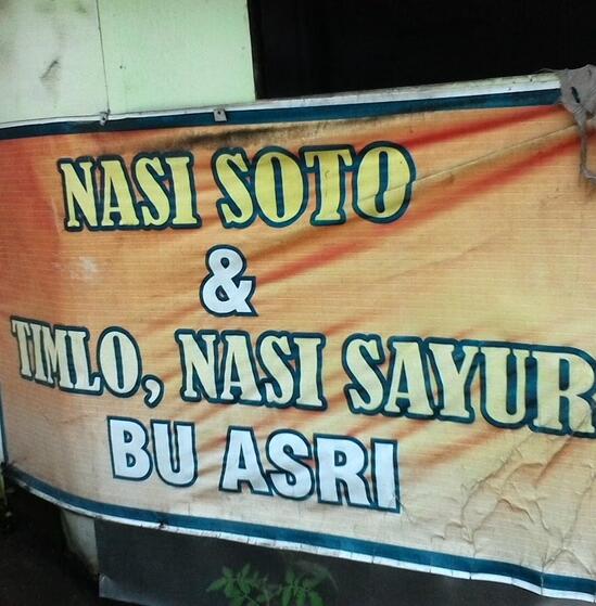 Menu at Nasi Soto & Timlo, Nasi Sayur Bu Asri restaurant, Karanganyar