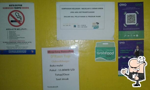Carta del restaurante D'TOP Fried Chicken & Burger, Depok