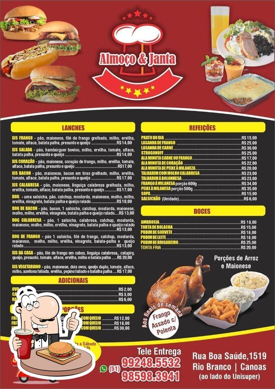 Menu em Almoço e Janta da Inês restaurante, Canoas