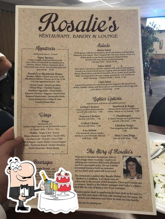 Menu at Rosalie's Restaurant, Bakery and Lounge, Sisseton