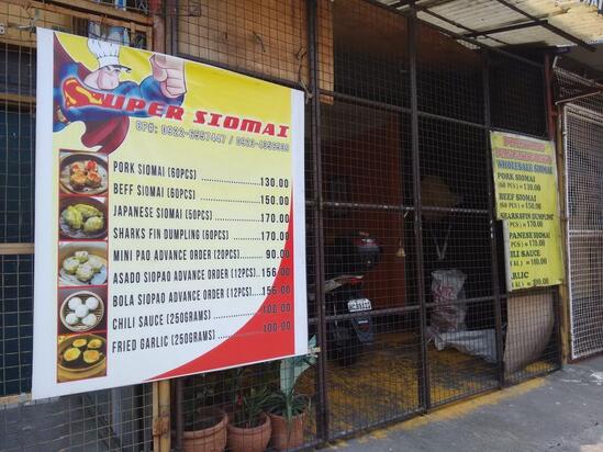 Menu at Super Siomai pub & bar, Quezon City