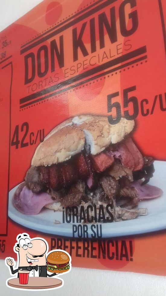 Menu at Tortas Don King restaurant, Mexico City