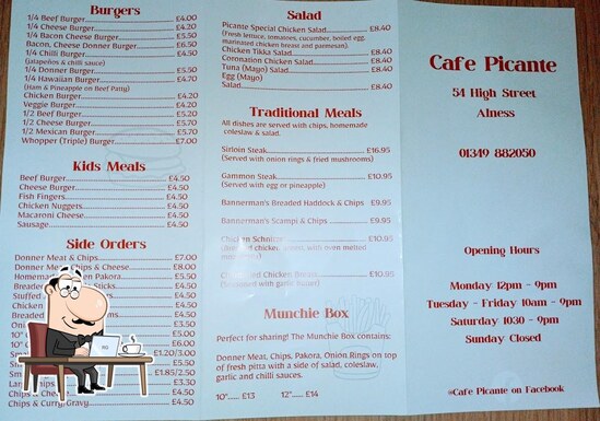 Cafe Picante, Alness - Restaurant menu, prices and reviews