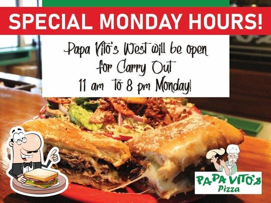 Menu at Papa Vito’s Pizza West pizzeria, Belleville