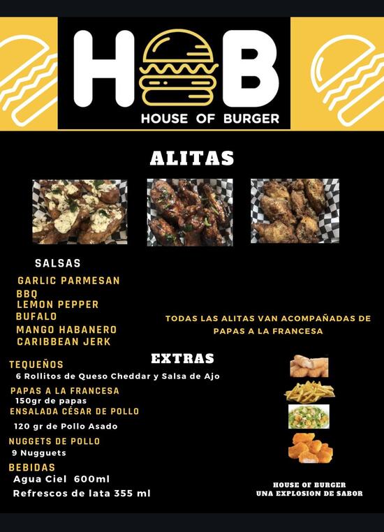 Menu at HOB House of Burger restaurant, Naucalpan