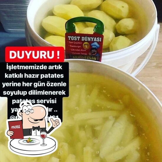 Menu at Tost Dünyası cafeteria, Akçaabat