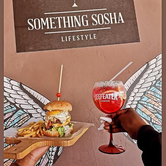 Menu at Something Sosha restaurant, Pretoria