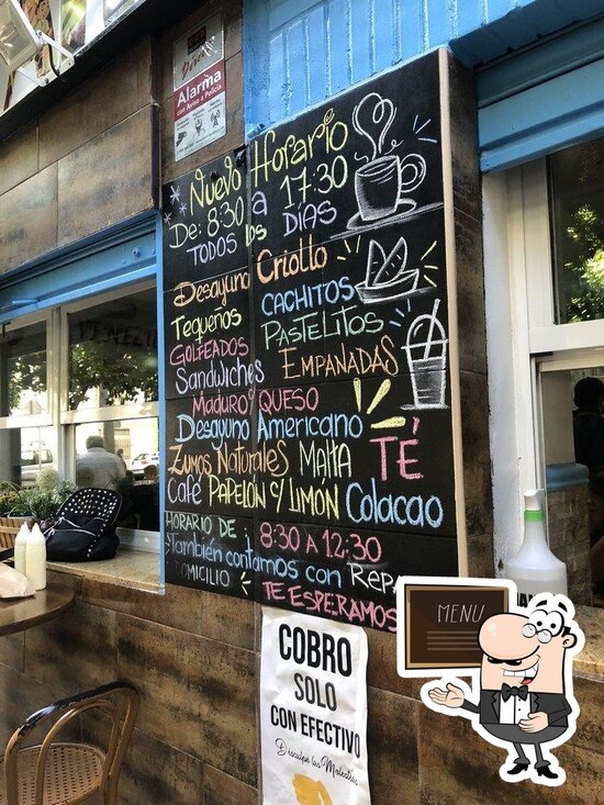 Menu at El Arepazo Sevilla restaurant, Seville