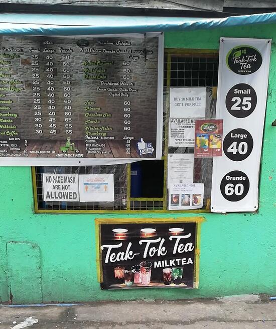 Menu at Atechai Teak-Tok-Tea cafe, Muntinlupa