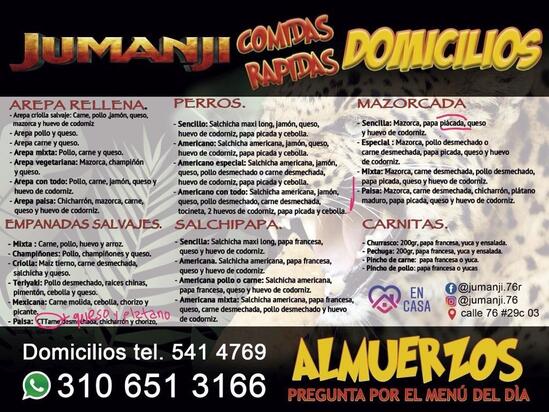 Menu at Jumanji Restaurante, Bogotá
