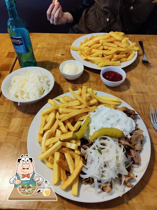 Menu at The Greek Corner restaurant, Düsseldorf