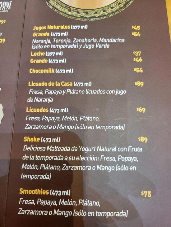 Menu at La Casa del Waffle restaurant, Guadalajara, Av. Tepeyac 1037