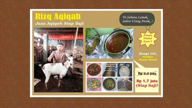 Menu at Rizq Aqiqah, Padang