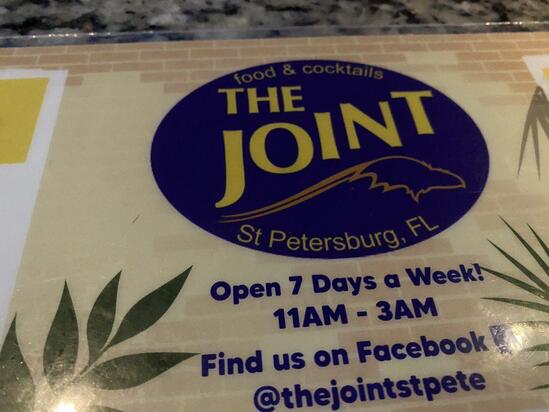Menu at The Joint St. Pete pub & bar, Saint Petersburg