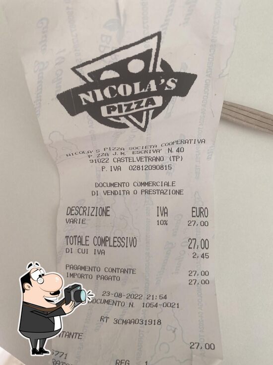 Menu da Nicola's Pizza ristorante, Castelvetrano