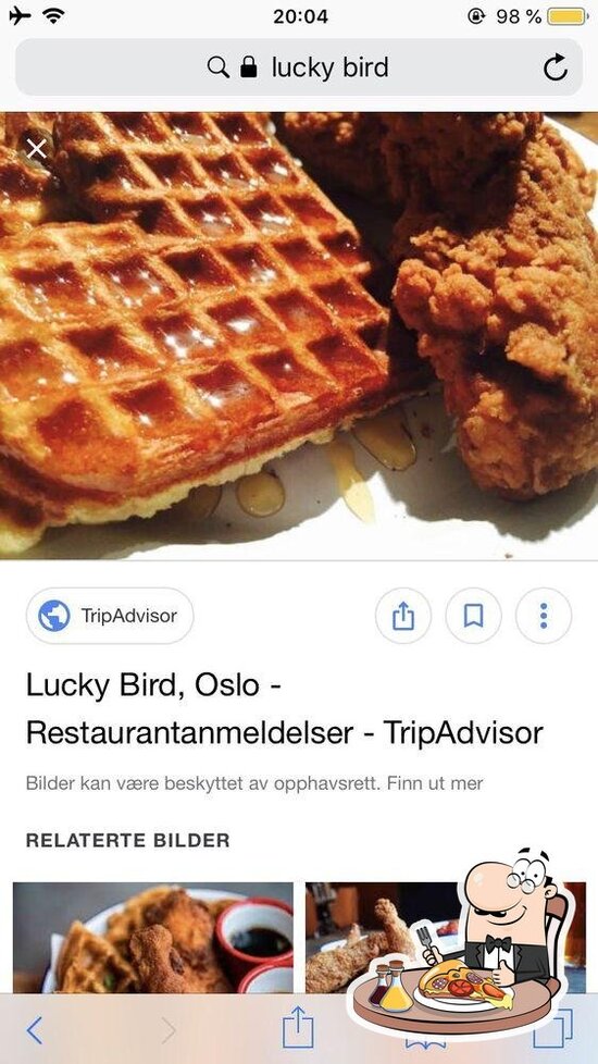 Menu at Lucky Bird restaurant, Oslo, Vulkan 7