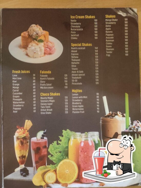 Menu at Rumi Art Cafe, Mukkam