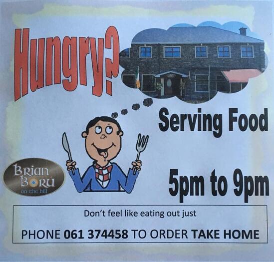 Menu at Brian Boru on the Hill pub & bar, Killaloe