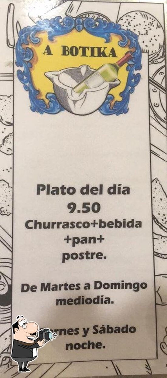 Menu at Taperia A Botika pub & bar, Ourense