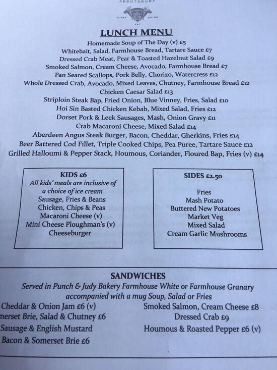 Menu at The Ilchester Arms pub & bar, Weymouth