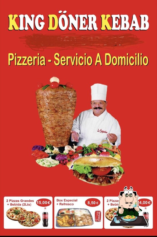 Menu at King Doner Kebab pizzeria, Valencia