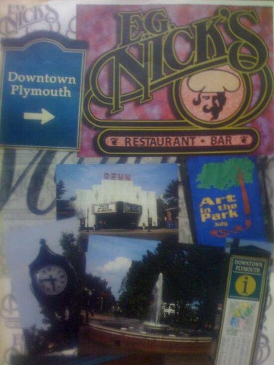 Menu at E.G. Nick's Downtown Plymouth pub & bar, Plymouth