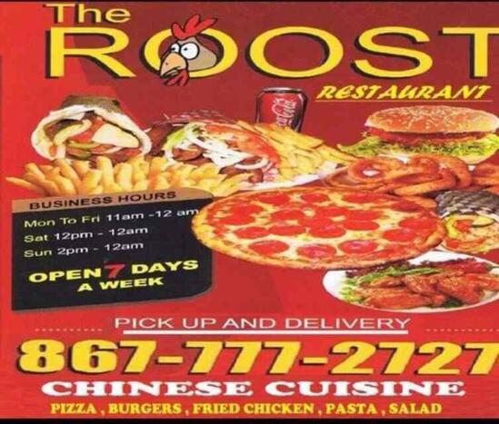 Menu at The Roost Restaurant, Inuvik