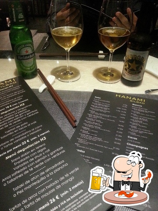 Menu at Hanami restaurant, Bilbao