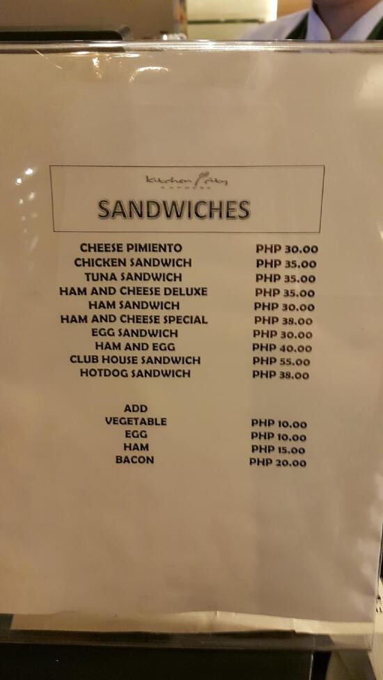 Menu at Kitchen City restaurant, Makati, Ayala Ave