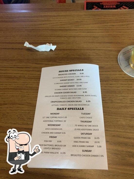 Menu at The Woodpecker restaurant, Rhinelander