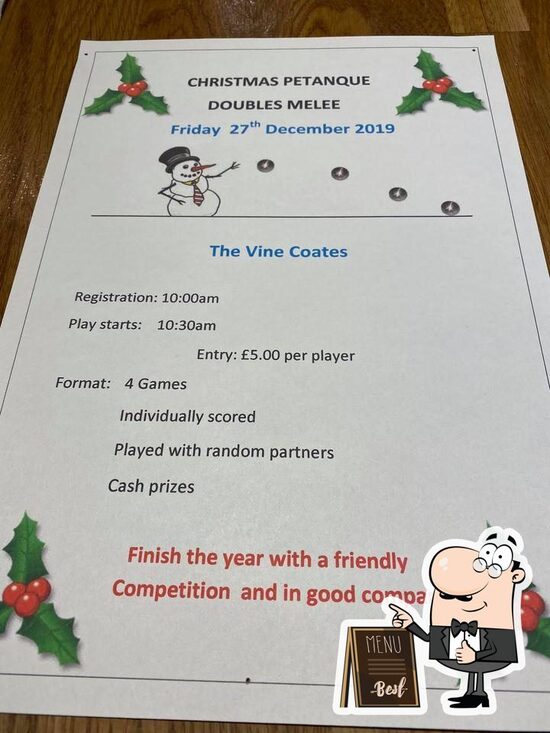Menu at The Vine - Coates pub & bar, Peterborough