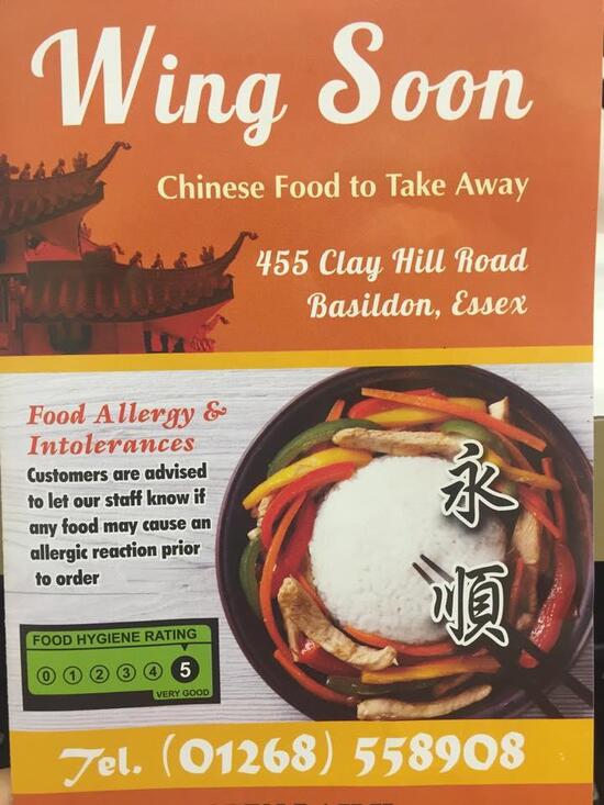 Menu at Wing Soon fast food, Basildon, 455 Clay Hill Rd