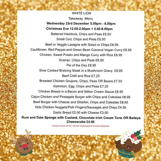 Menu at The White Lion pub & bar, South Witham, 31 High St