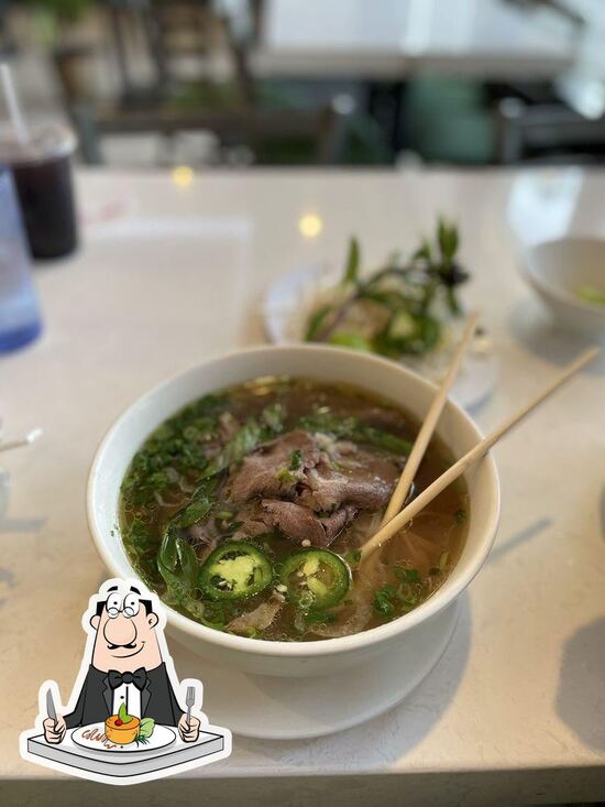 Menu at Pho Anh restaurant, Riverside