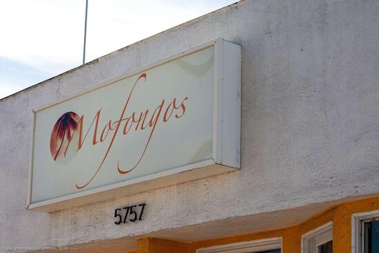 Menu at Mofongos restaurant, Los Angeles, Lankershim Blvd