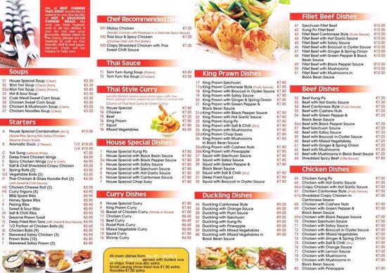 Menu at Best Chinese Takeaway fast food, Ashbourne, Ashbourne Court