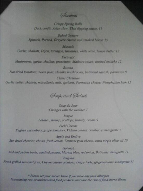 Menu at Red River BBQ, Harwich
