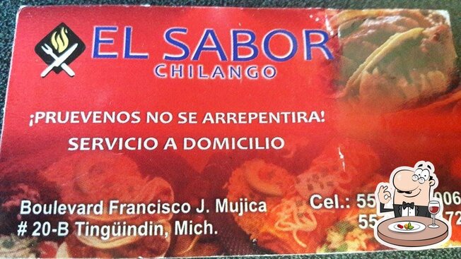 Carta del restaurante El SABOR Chilango, Tingüindín