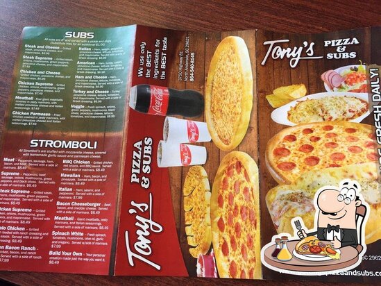 Menu at Tony's Pizza & Subs pizzeria, Anderson, N Hwy 81