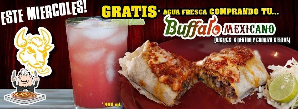 Menu at Buffalos restaurant, Aguascalientes