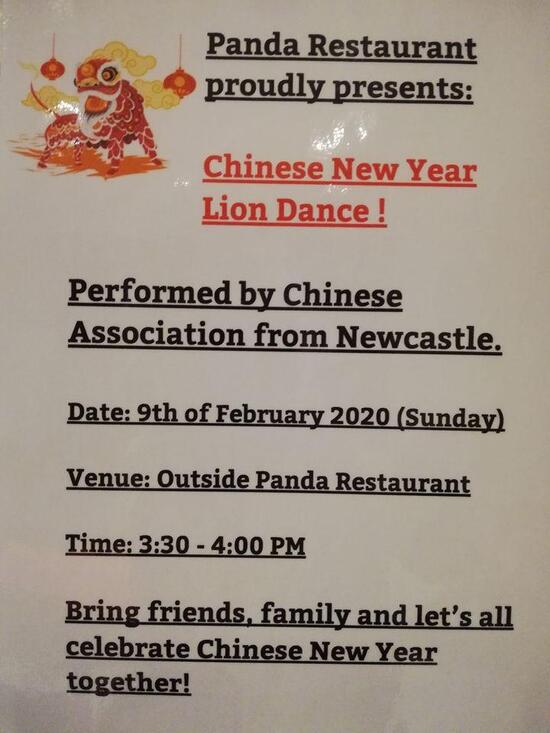 Menu at Panda restaurant, Stokesley